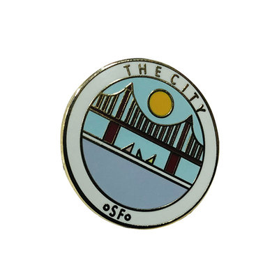 Custom Hard Enamel Pins / Business Lapel Pins With Fresh Style Bridge Pattern