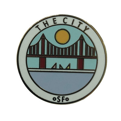 Custom Hard Enamel Pins / Business Lapel Pins With Fresh Style Bridge Pattern