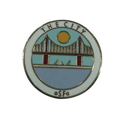Custom Hard Enamel Pins / Business Lapel Pins With Fresh Style Bridge Pattern