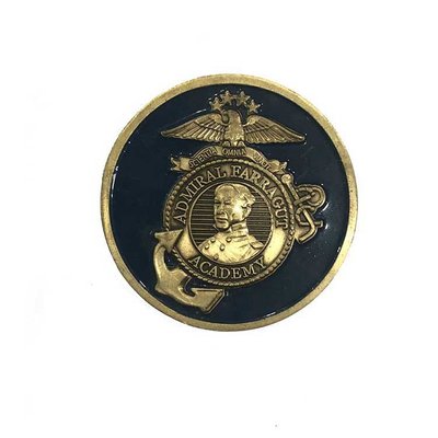 Metal Military Custom Commemorative Coin 2mm - 3mm Thickness American Flag Logo