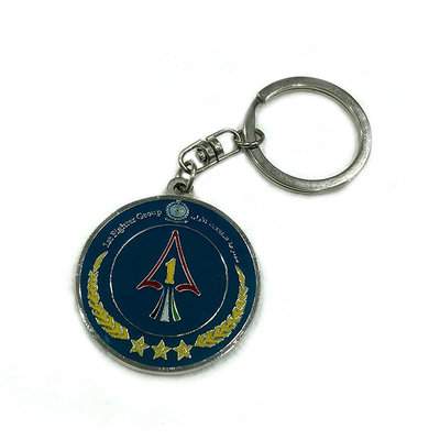 Double Side Custom Metal Keychains With Soft / Hard Enamel In Nickel / Golden Plating