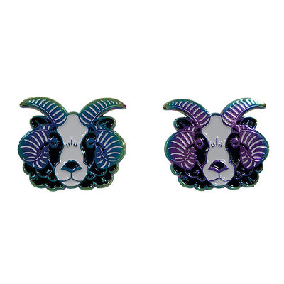 Rainbow Plating Custom Soft Enamel Pins For Promotion , Cartoon Sheep Design