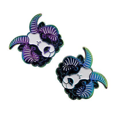 Rainbow Plating Custom Soft Enamel Pins For Promotion , Cartoon Sheep Design