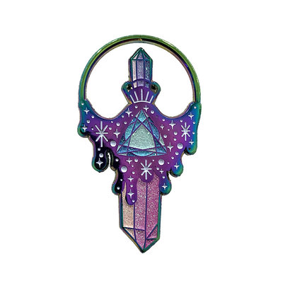 Fairy Cane Design Soft Enamel Pin Badges With Glitter , Promoted Pins Rainbow Plating