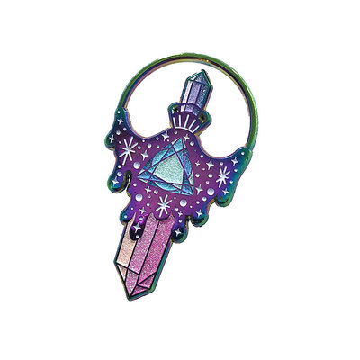 Fairy Cane Design Soft Enamel Pin Badges With Glitter , Promoted Pins Rainbow Plating