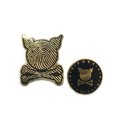 Custom Golden Plating Hard Enamel Lapel Pins Of Combination Cat Enamel Pin Badge