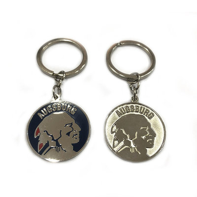 Promotional Trolley Coin Keyring Circle Shape , Custom Keychain With Different Colors