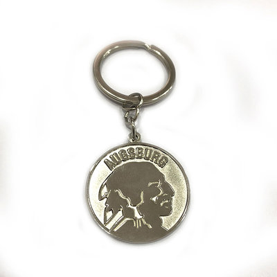 Promotional Trolley Coin Keyring Circle Shape , Custom Keychain With Different Colors