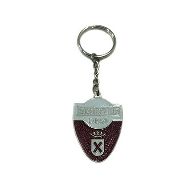 Fashion Metal Trolley Coin Keyring With Different Styles , Custom Shield Shape