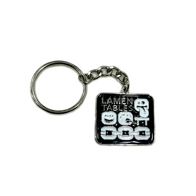 Smile Pattern Fashion Custom Metal Keychain , Trolley Coin Keychain Black Color