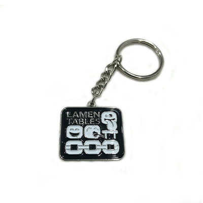 Smile Pattern Fashion Custom Metal Keychain , Trolley Coin Keychain Black Color