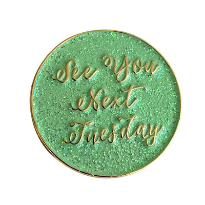 Glitter and Pure Color Soft Enamel Lapel Pins Badges With Round Shape