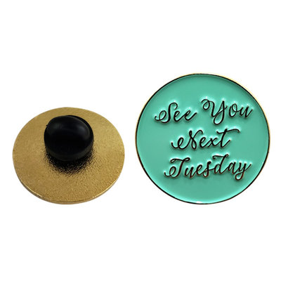 Glitter and Pure Color Soft Enamel Lapel Pins Badges With Round Shape