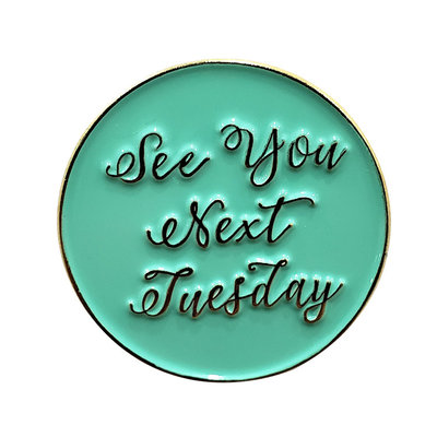 Glitter and Pure Color Soft Enamel Lapel Pins Badges With Round Shape