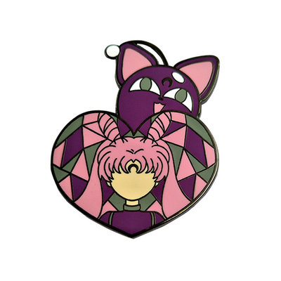 Purple Color Heart Shape Lapel Enamel Pins , Customed Hard Enamel Lapel Pins Badges