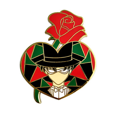 Red Rose Customed Lapel Enamel Pins , Hard Enamel Lapel Pins Badges Glad Plating