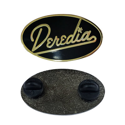 Customed Create Hard Enamel Lapel Pins Badges With Black And Yellow Letter