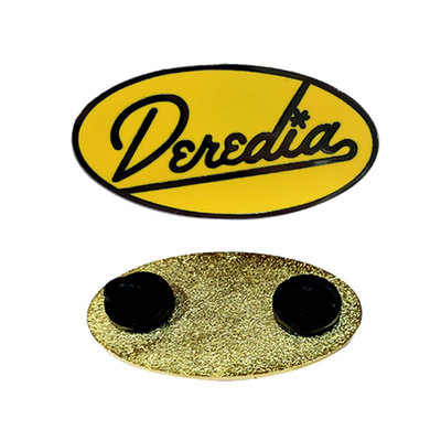 Customed Create Hard Enamel Lapel Pins Badges With Black And Yellow Letter