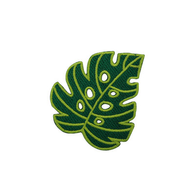 Green Plants Custom Embroidered Badges , Fabric Custom Patches For Clothes