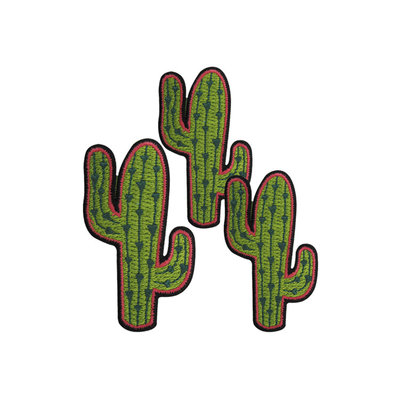 Green Plants Custom Embroidered Badges , Fabric Custom Patches For Clothes