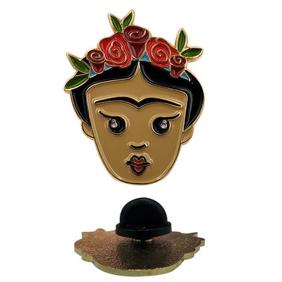 Make Your Own Gold Plating Soft Enamel Pins Badges A Girl With Flower