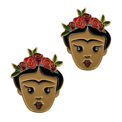 Make Your Own Gold Plating Soft Enamel Pins Badges A Girl With Flower