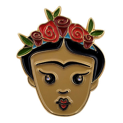 Make Your Own Gold Plating Soft Enamel Pins Badges A Girl With Flower