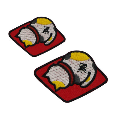 Cat Style Custom Embroidered Patches , Durable Clothes Or Cap Woven Patches