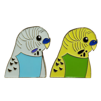 Colorful Bird Lapel Enamel Pins , Soft Enamel Lapel Pins Badges With Gold Plating