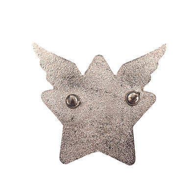Star And Wing Lapel Enamel Pins , Hard Enamel Lapel Pins Badges With Glitter And Diamond