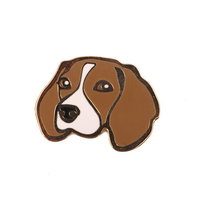 Cute Cartoon Dog Hard Enamel Lapel Pins Badges With Gold Plating , Gold Color