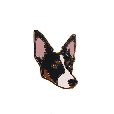 Cute Cartoon Dog Hard Enamel Lapel Pins Badges With Gold Plating , Gold Color