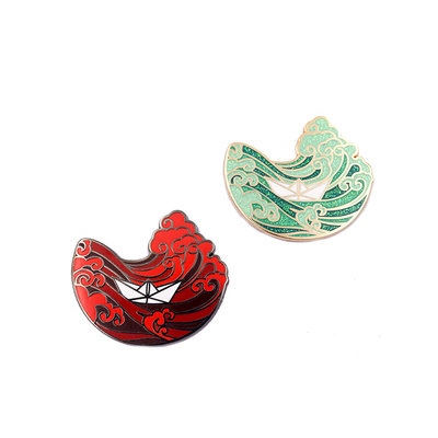Red And Green Boat Hard Enamel Lapel Pins Badges For Souvenir Gifts , SGS Approved