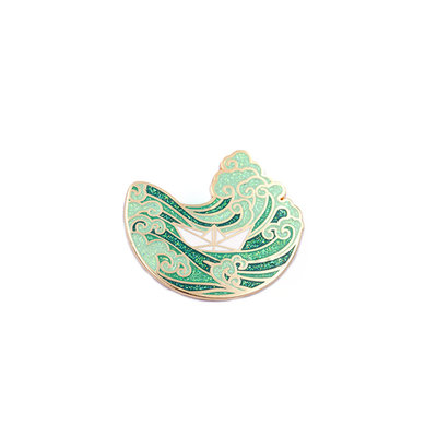 Red And Green Boat Hard Enamel Lapel Pins Badges For Souvenir Gifts , SGS Approved