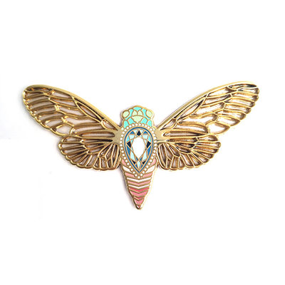 Decorations Hard Enamel Lapel Pins Badges Of Butterfly , Offset Digital Printed Logo