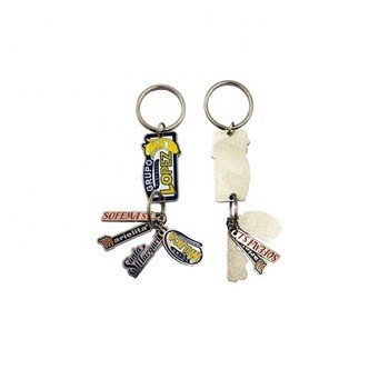 Custom Promotional Metal Keyrings , Enamel Key Chains Logo Style Can Design