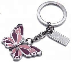 Custom Promotional Metal Keyrings , Enamel Key Chains Logo Style Can Design