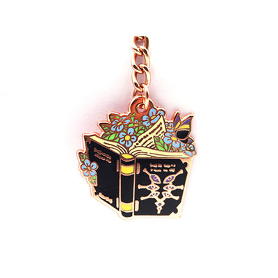 Popular Custom Made Hard Enamel Metal Key Chain Keyring With Copper Plating