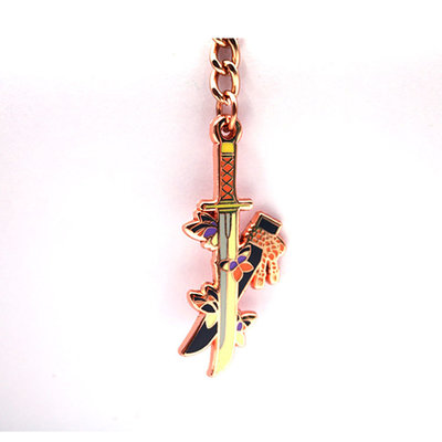 Popular Custom Made Hard Enamel Metal Key Chain Keyring With Copper Plating