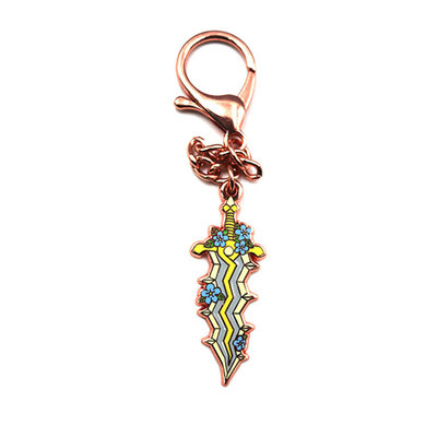 Popular Custom Made Hard Enamel Metal Key Chain Keyring With Copper Plating