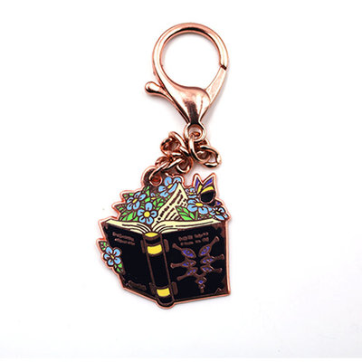 Iron Or Zinc Alloy Promotional Metal Keyrings , Enamel Keyrings 0.5 Inch Size