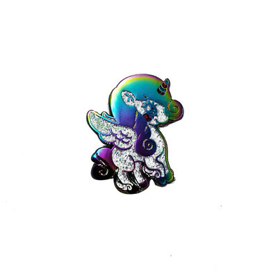 Custom Rainbow Plating Soft Enamel Metal Lapel Pin Badge With Glitter