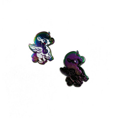 Custom Rainbow Plating Soft Enamel Metal Lapel Pin Badge With Glitter