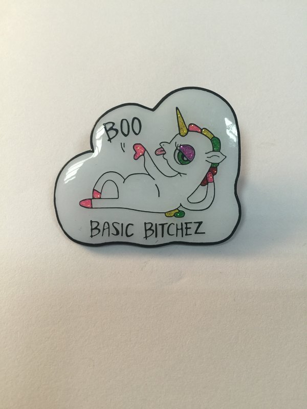 Cartoon Custom Lapel Pin Badges Dye Black With Different Colour Glitter