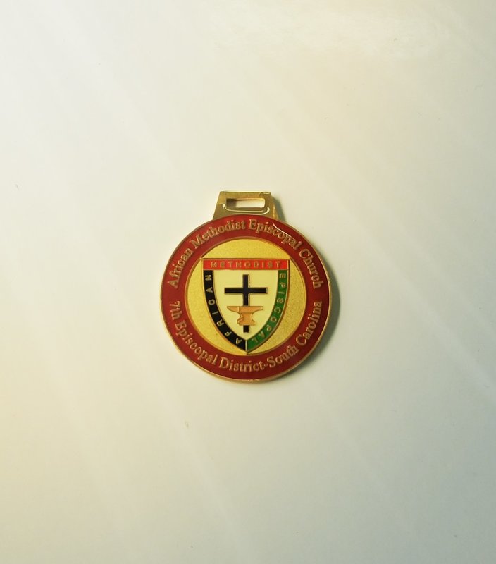 Collectible Medal With Ribbon With Soft Enamel Color In Gold Plating For Methodist