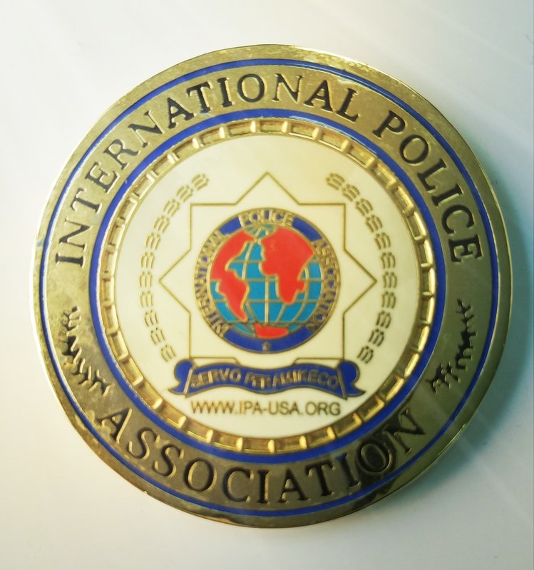 Brass Hard Enamel Military Challenge Coins International Police Logo Printed