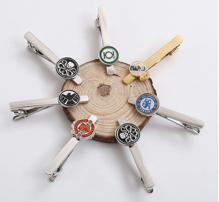 Customized Luxury Tie Clips / Silver Compass Tie Bar With Message For Graduation Gift