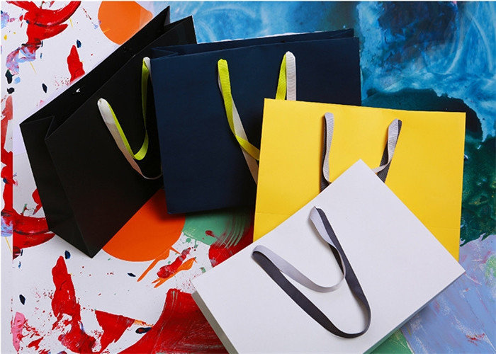 Fashion Folding Printed Reusable Paper Shopping Bags With Handles