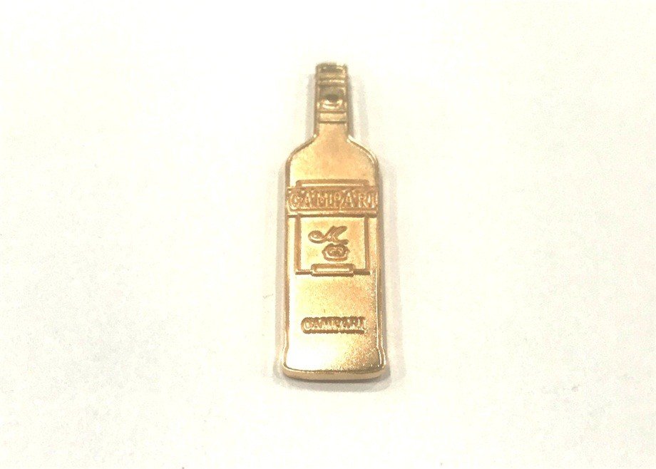 Rose Gold Wine Bottle Shaped Custom Soft Enamel Pins For A Bar