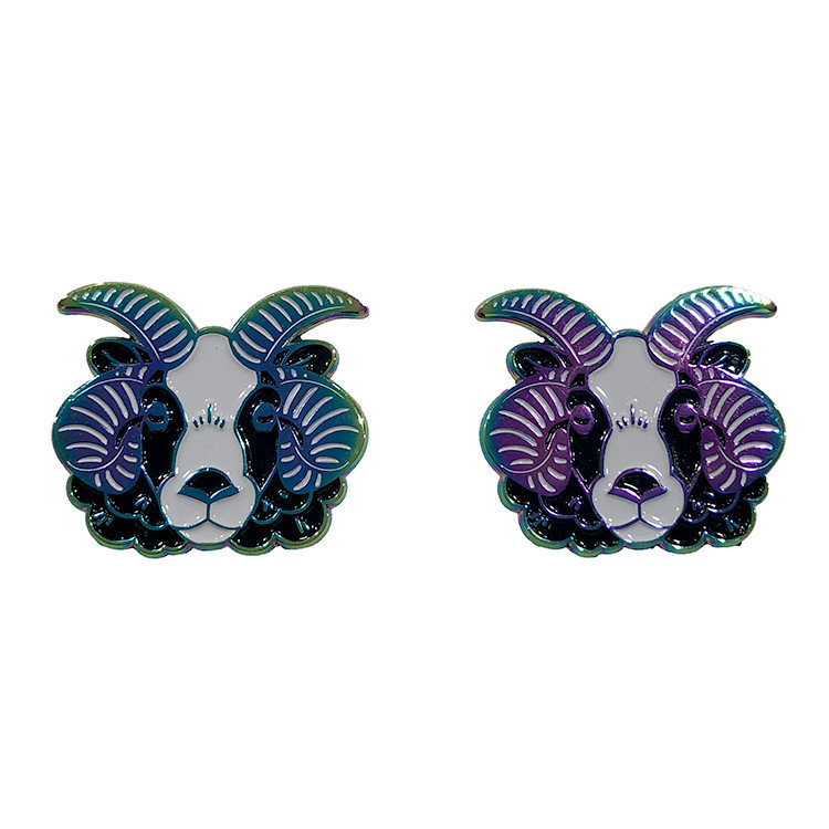 Rainbow Plating Custom Soft Enamel Pins For Promotion , Cartoon Sheep Design